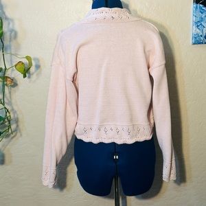 Sweaters | Pink Cottagecore Cropped Knit Sweater | Poshmark